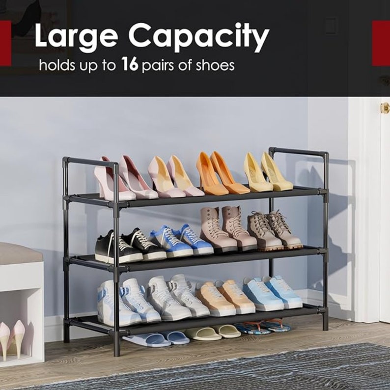 3-tier Shoe Storage Rack , Shoe Organizer - Etsy