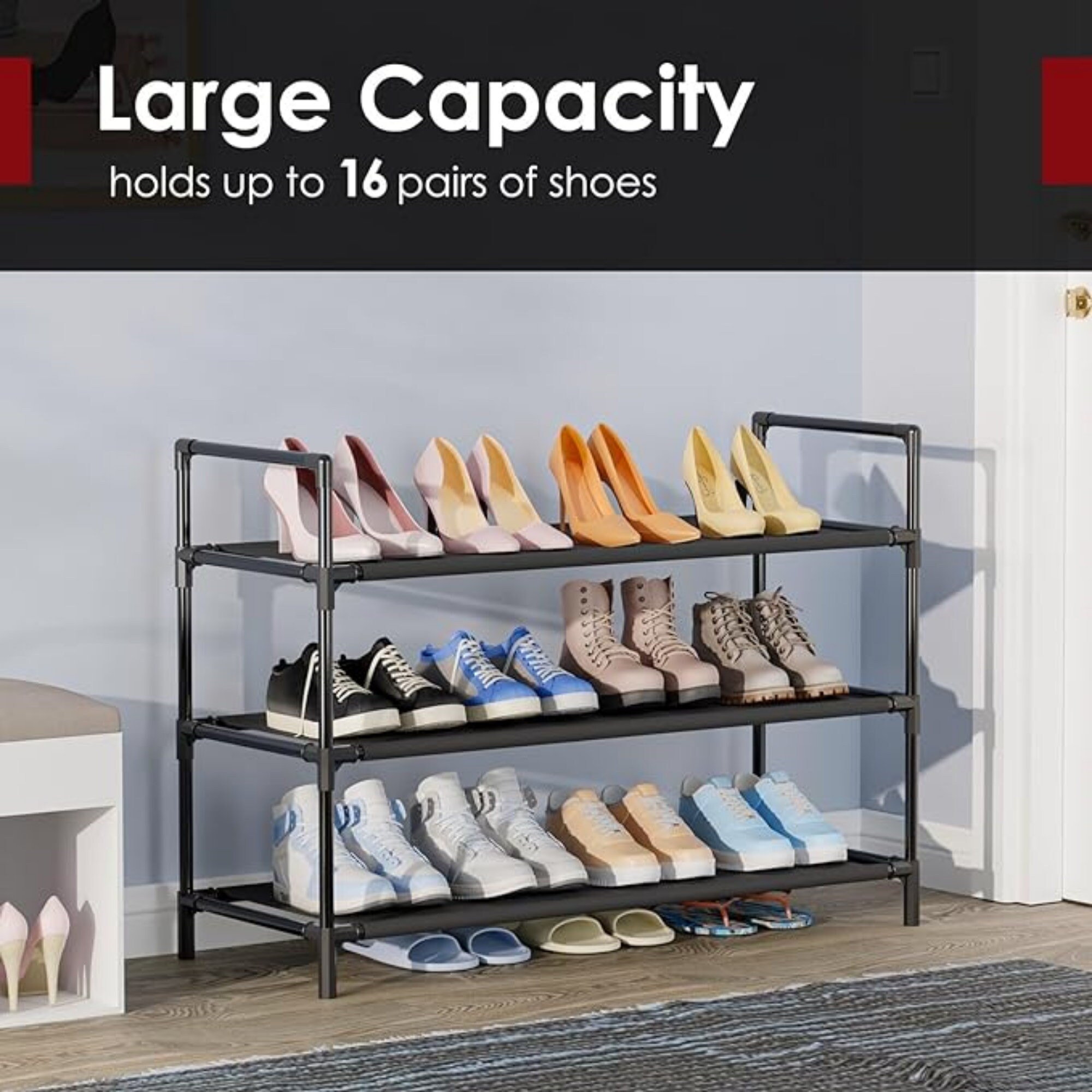 3-tier Shoe Storage Rack , Shoe Organizer - Etsy