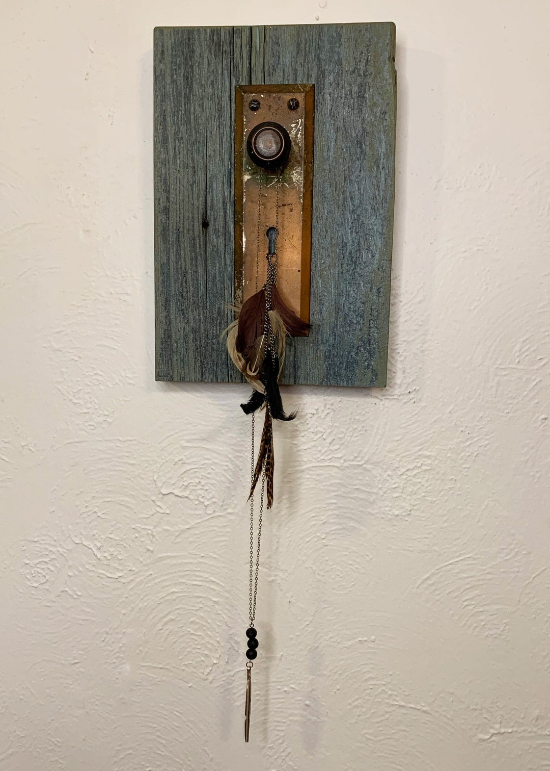Blue + Bronze Keyhole Shelf - Etsy