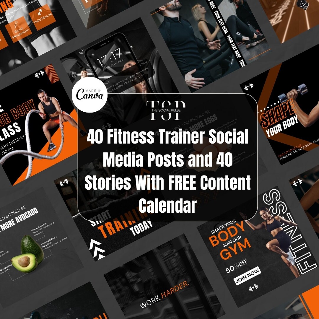 Fitness Template for Instagram, Personal Trainer Templates, 40 Fitness ...