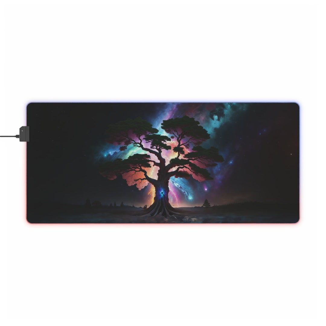 Nebula Art Tree Stars Nebula Spirit Art Scape LED Gaming Mouse Pad - Etsy