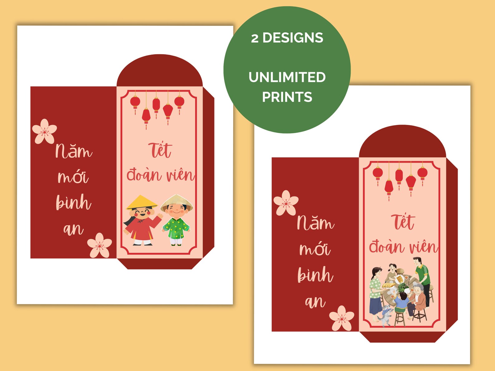 Red Envelope Printable, Li Xi Printable, Lunar New Year Envelop, Year ...