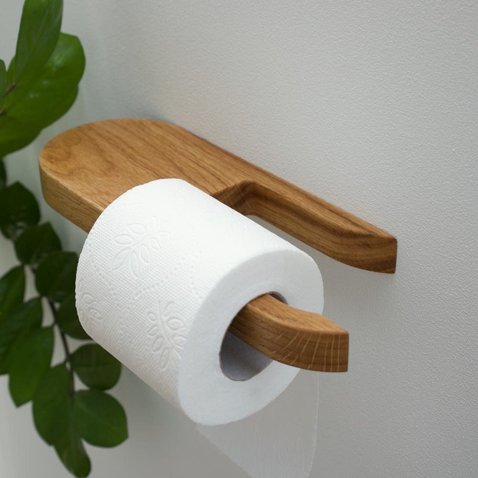 Handmade Wooden Toilet Paper Holder With Shelf, Wood Tp Rolls Holder ...