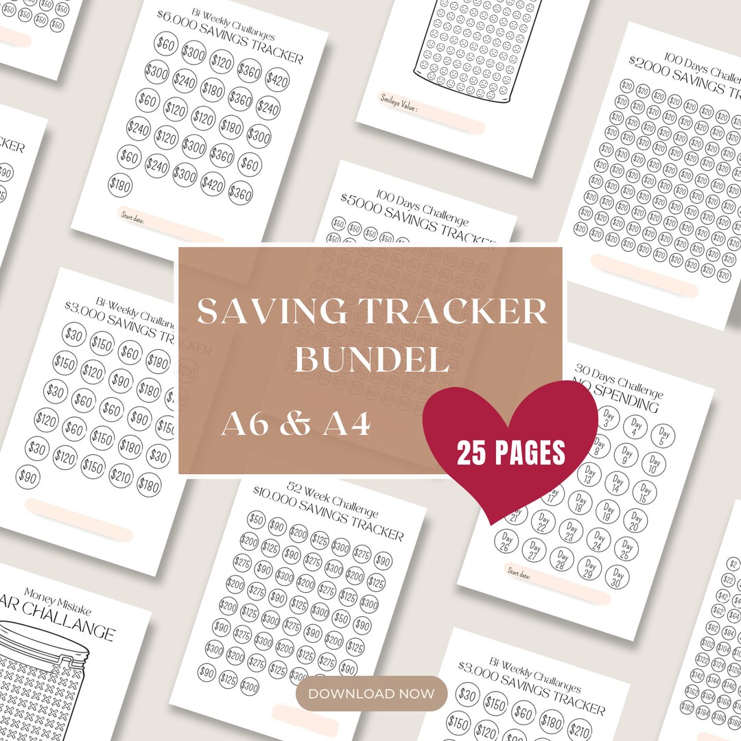 Money Saving Challenge, Savings Tracker Printables, Savings Tracker ...