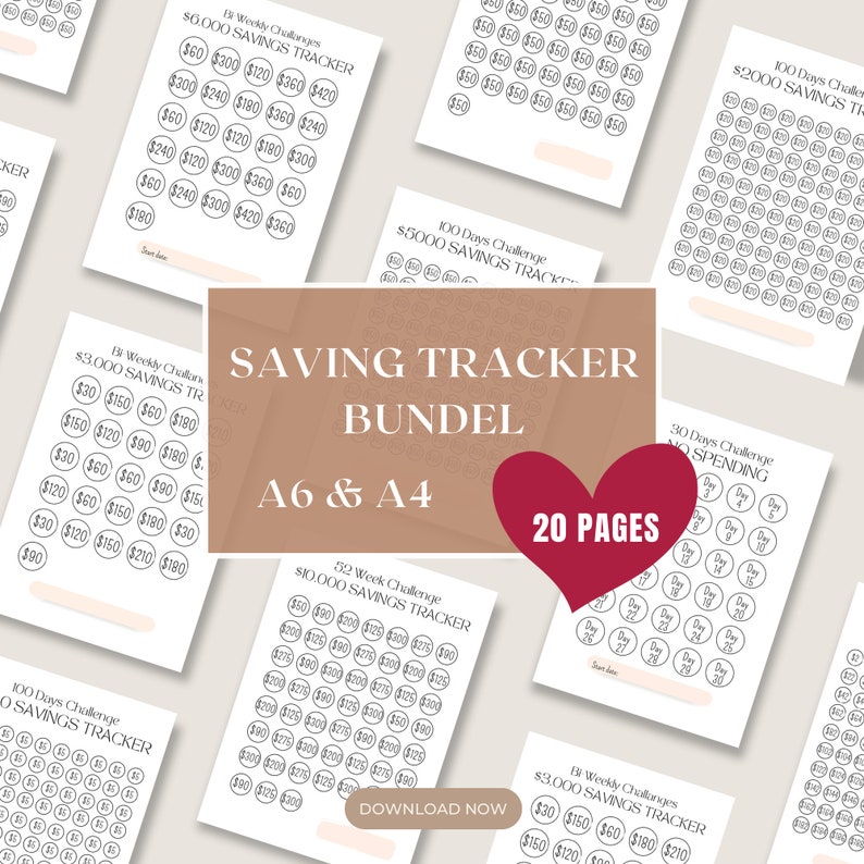 Money Saving Challenge, Savings Tracker Printables, Savings Tracker ...