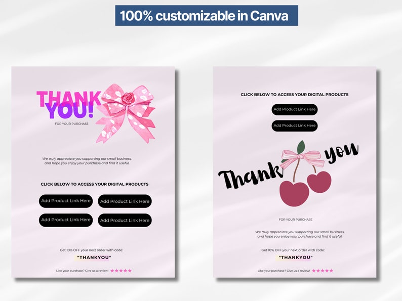 Digital Product Instructions Template, Thank You Note for Digital ...