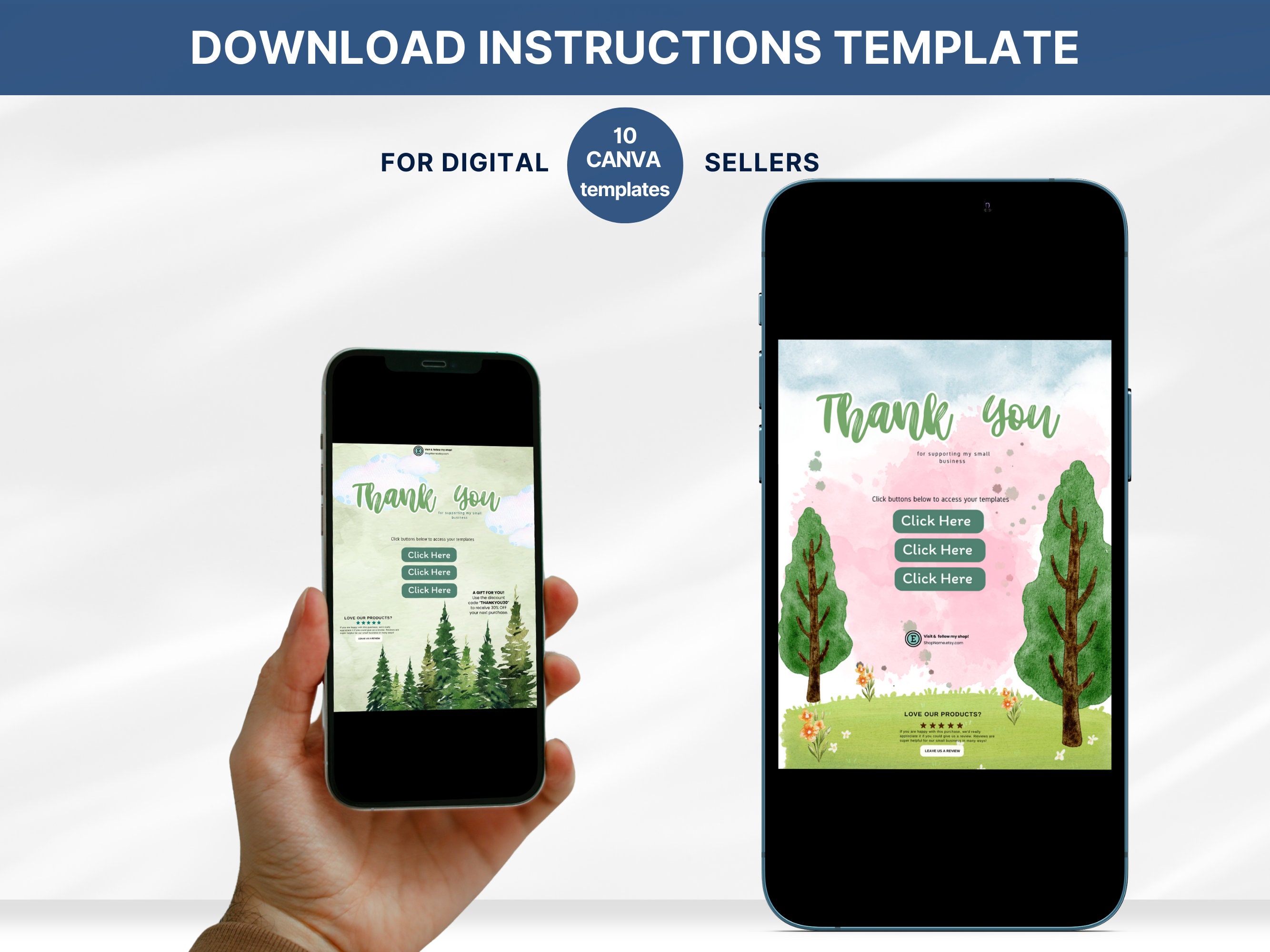 Etsy Digital Product Instructions Template, Thank You Note for Digital ...