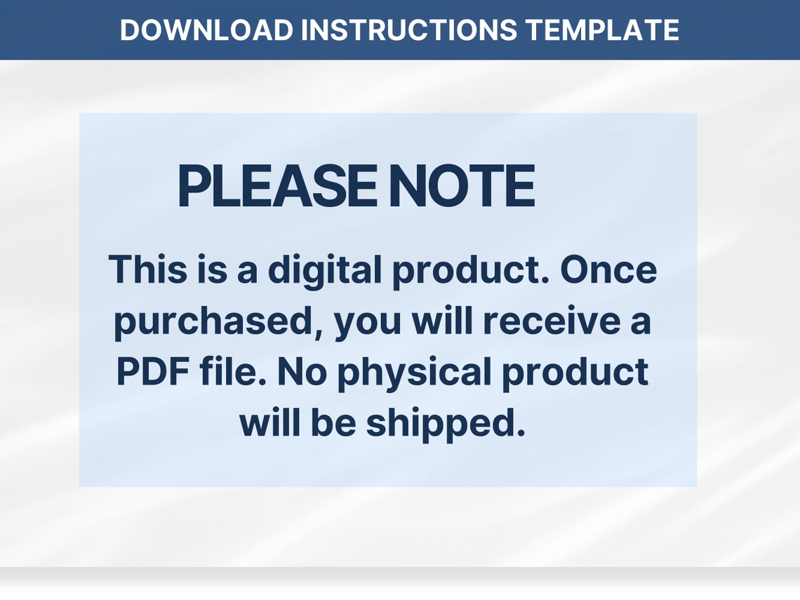 Digital Product Instructions Template, Thank You Note for Digital ...