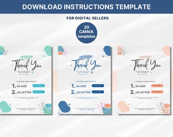 Etsy Digital Product Instructions Template, Thank You Note for Digital ...