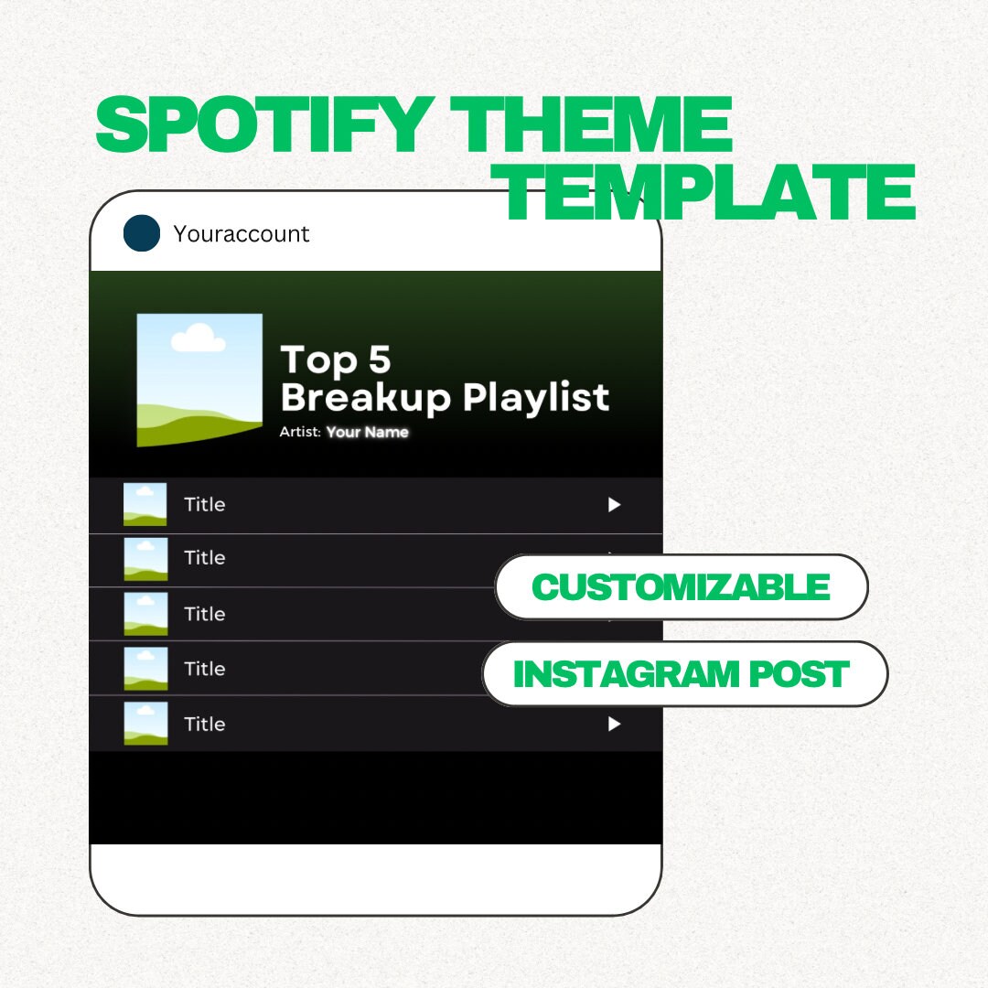 Canva SPOTIFY THEME Instagram Post Template - Etsy