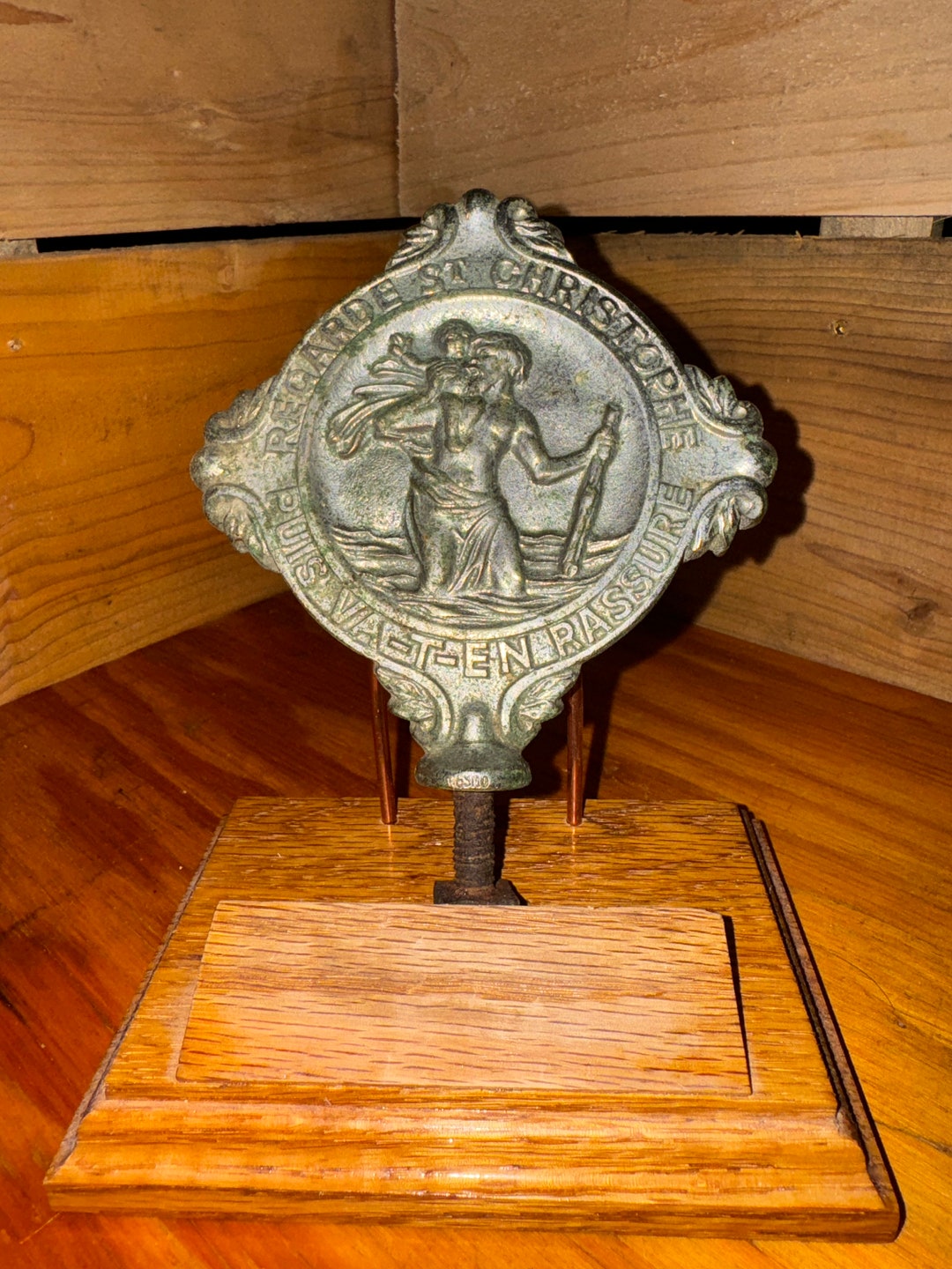 Vintage St. Christopher Car Mascot - Etsy