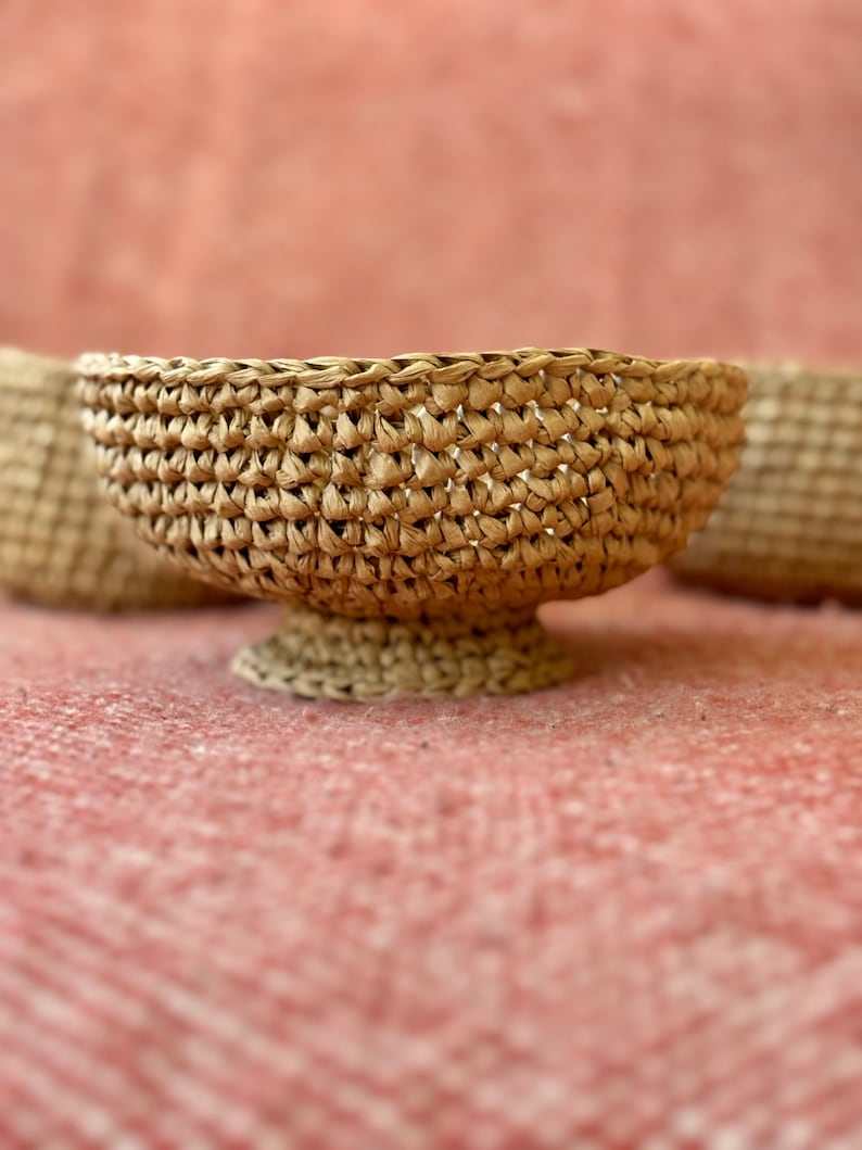 Crocheted Decorative Raffia Basket - Etsy