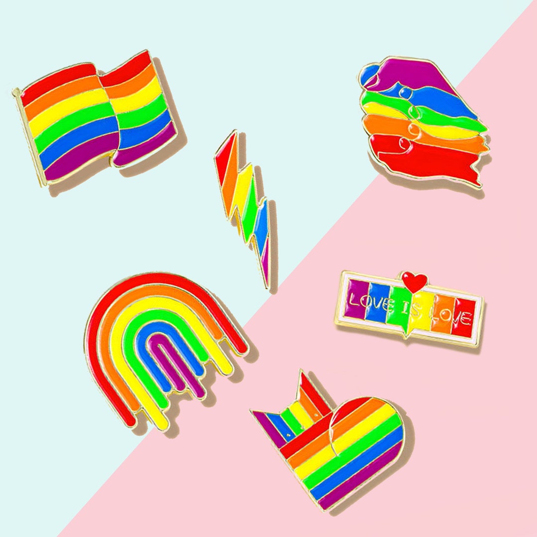 Lgbt Pride Pins Subtle Gay Rainbow Flag Badge Gaymer Personalised
