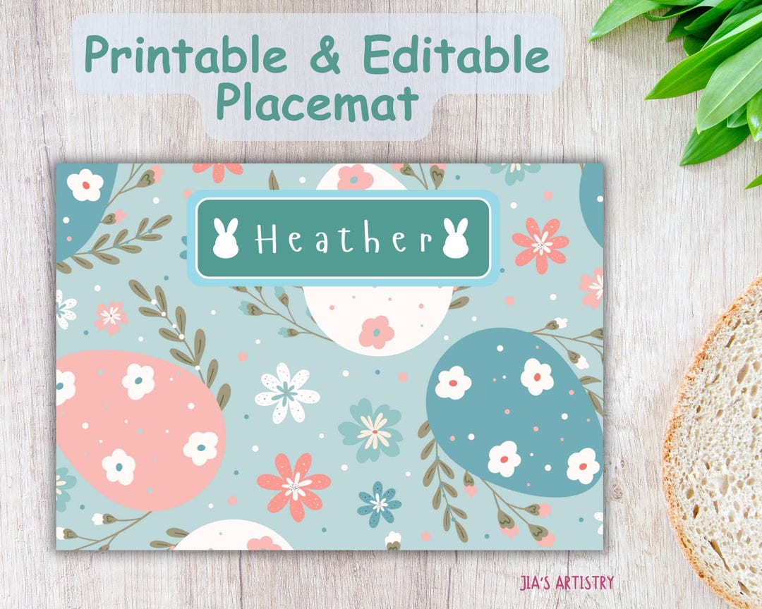 Editable Placemat, Easter Printable, Table Decor for Kids, Instant ...