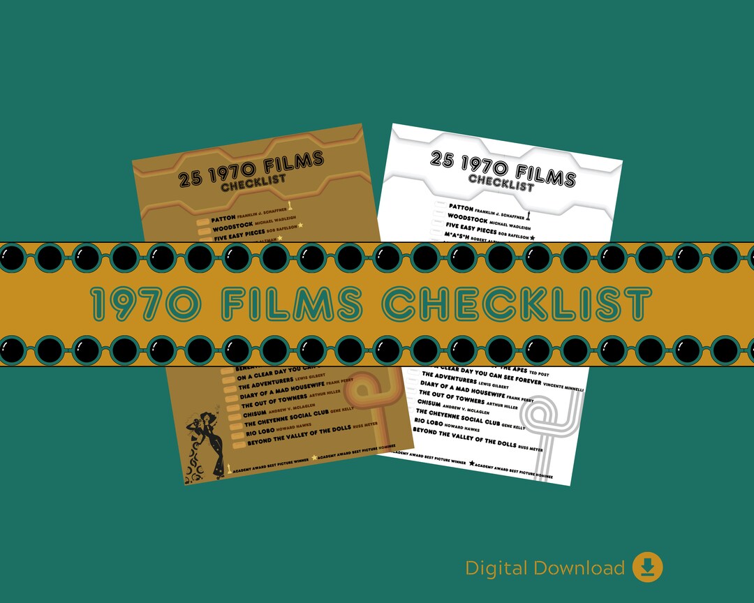 1970 Film Checklist 70s Movies Tracker Feature Film Challenge Classic ...