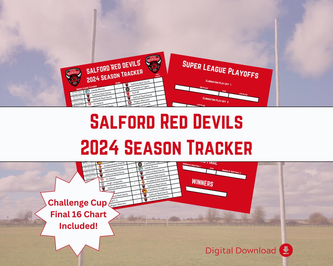 Salford Red Devils Tracker Rugby League Fixture List 2024 Super League ...