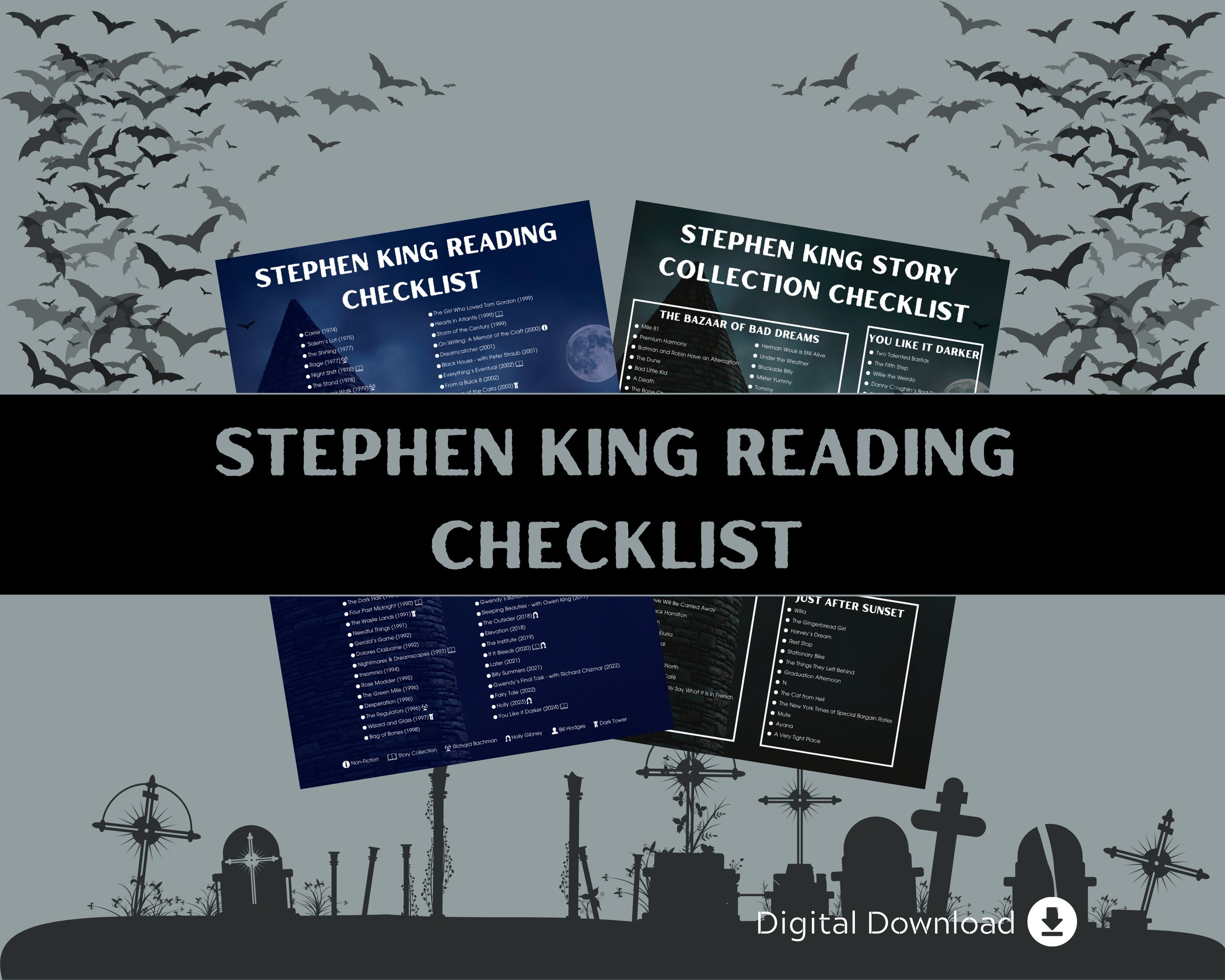 Stephen King Reading Checklist Constant Reader Tracker Reading ...