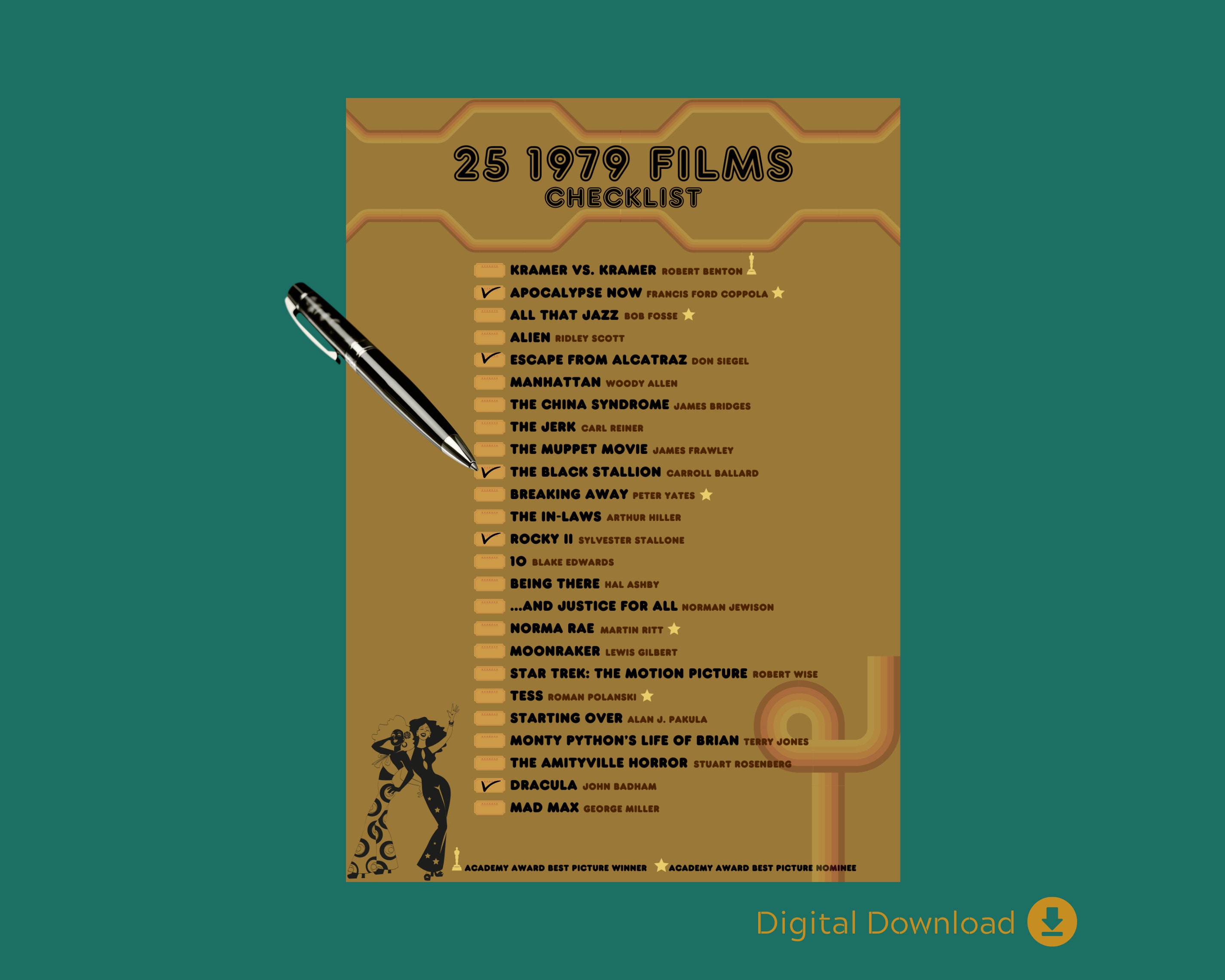 1979 Film Checklist 70s Movies Tracker Feature Film Challenge Classic ...