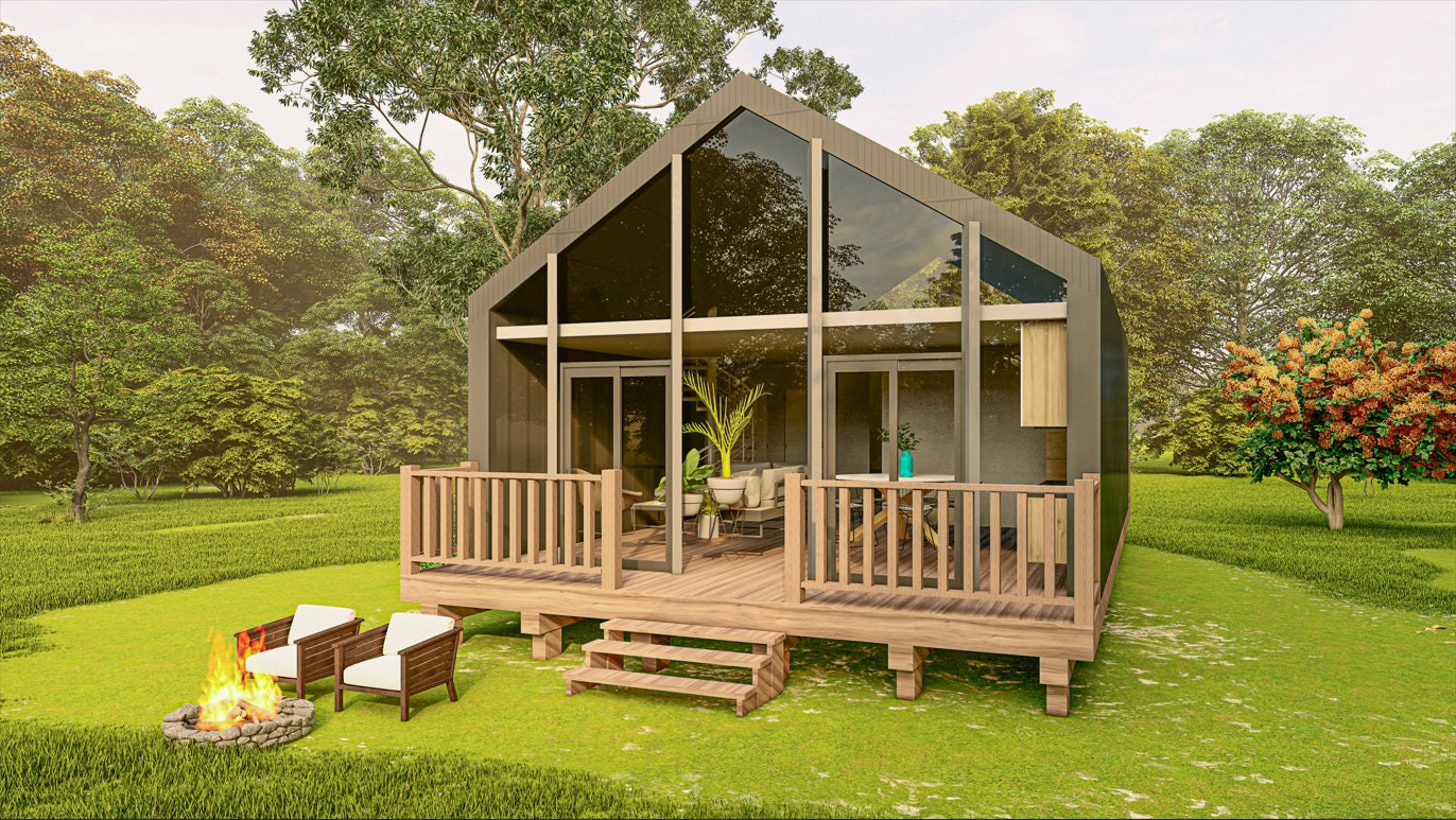 Nordic A Frame House 24' X 36'ft Custom 1145SF Cabin Blueprint PDF Set ...