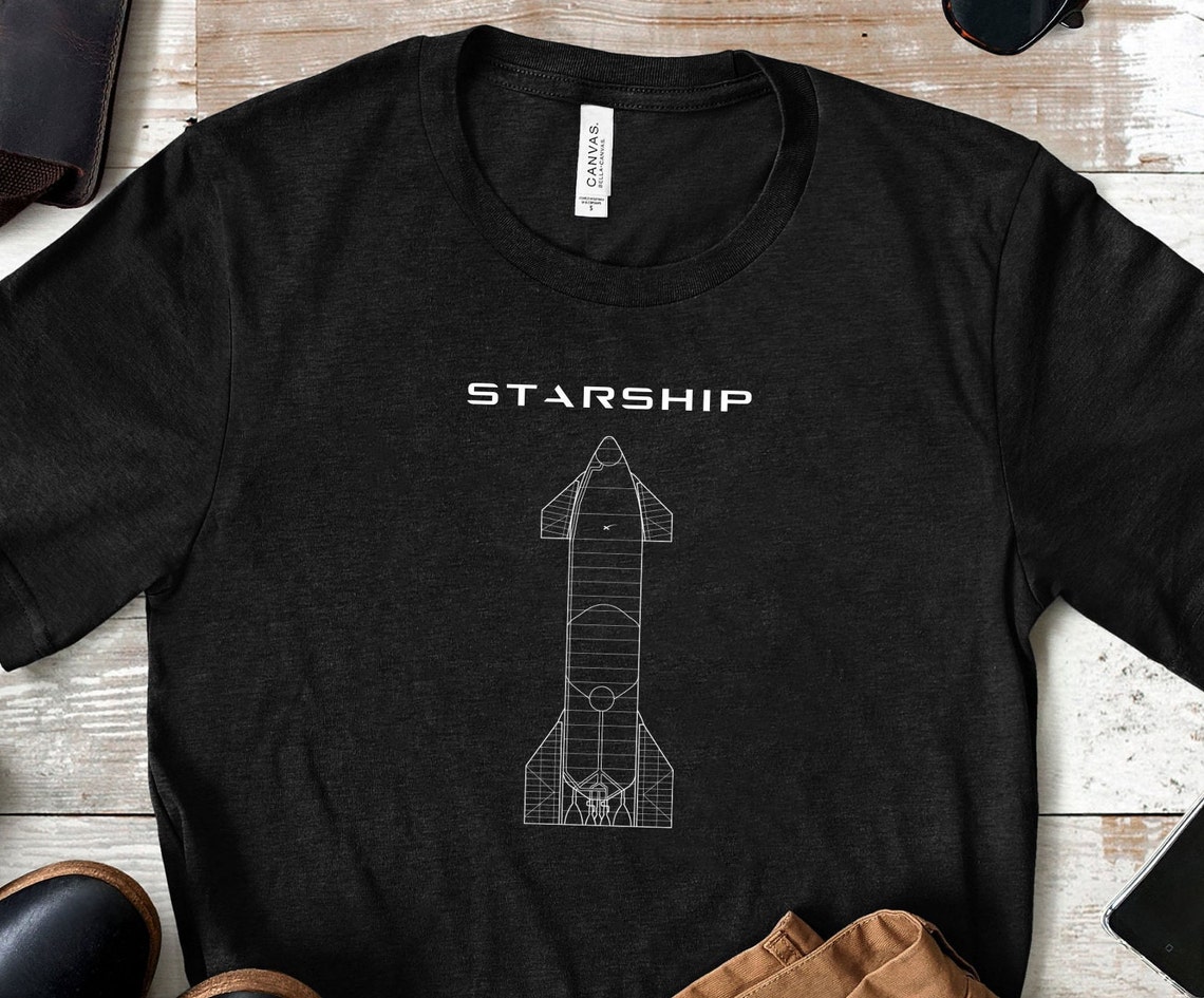 Spacex Starship T-shirt, Space Exploration Tee, Spaceship Diagram Shirt ...