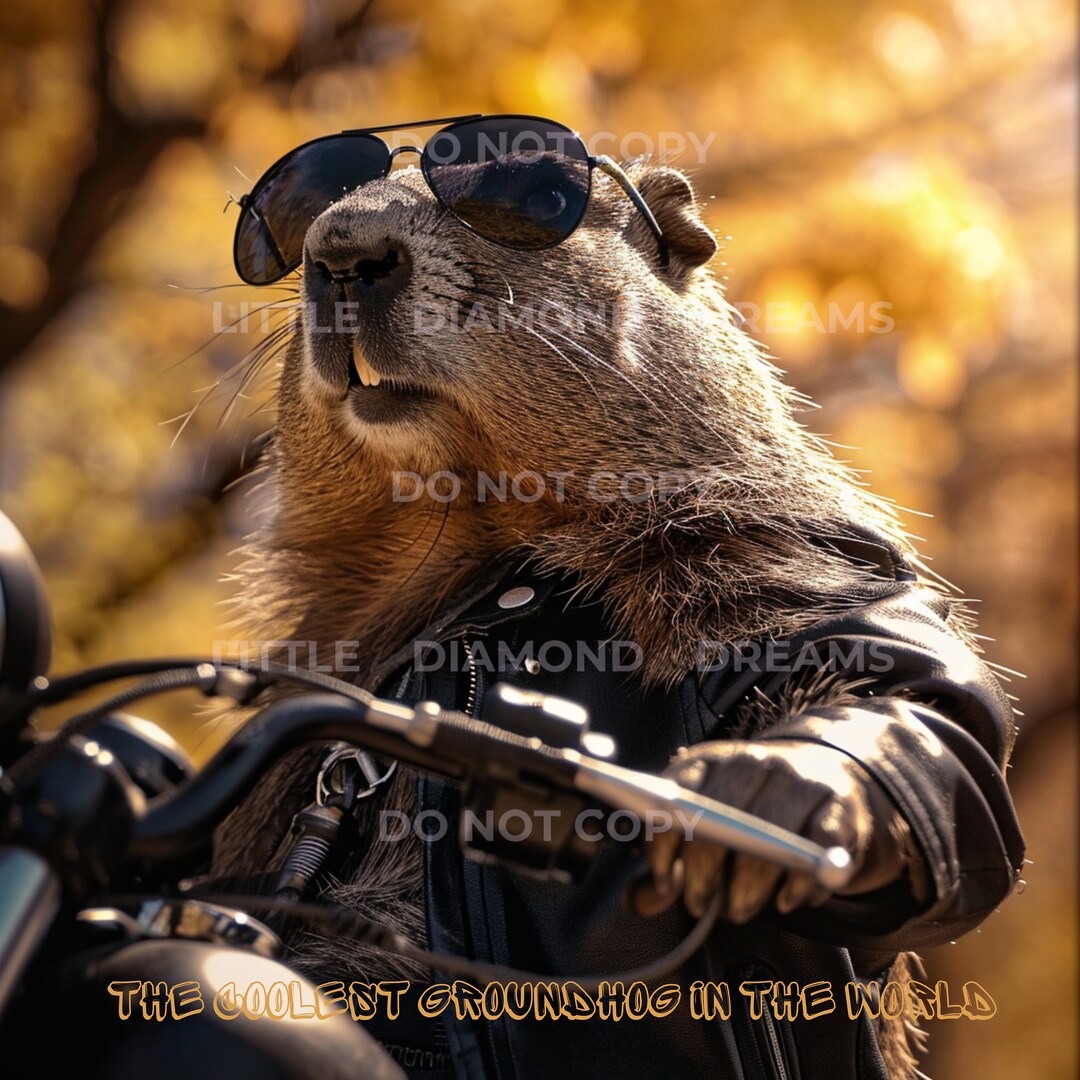 Groundhog Marmote Digital Card and Wall Art Featuring a Cool Groundhog ...