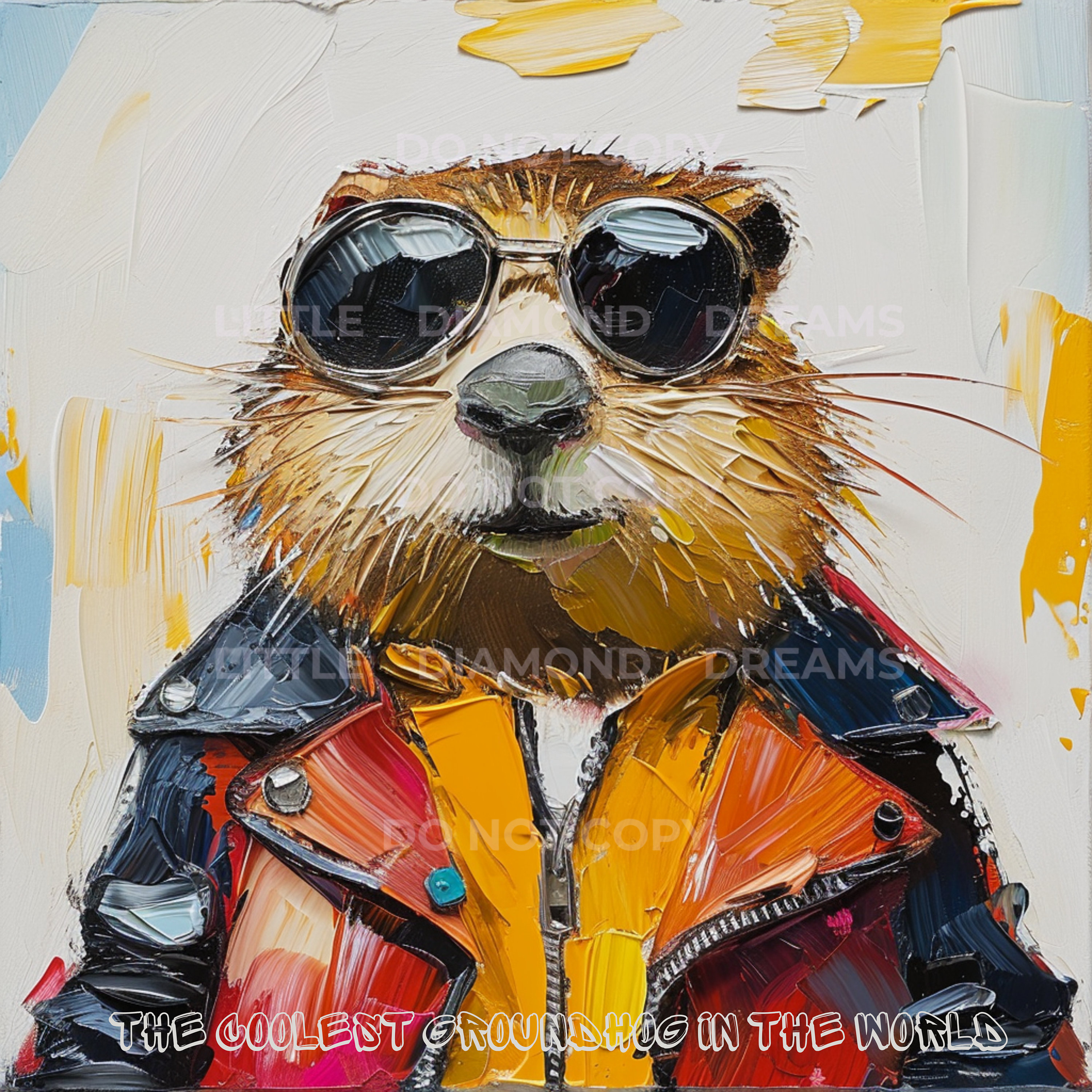 Printable of an Oil Painting of the Coolest Groundhog in the World - Etsy