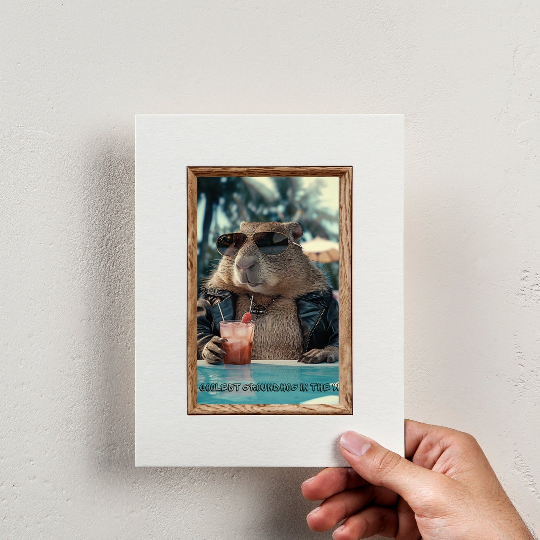 Groundhog Marmote Digital Card and Wall Art | Cool Groundhog Lounging ...