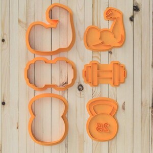 Gym Workout Muscles Cookie Cutter and Embosser Stamp Set - Etsy