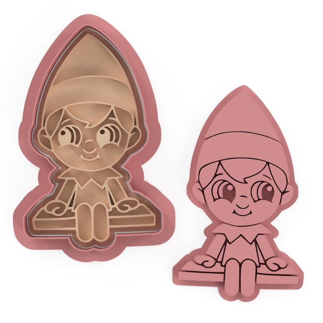 Elf Christmas Shelf Cookie Cutter and Embosser Stamp - Etsy
