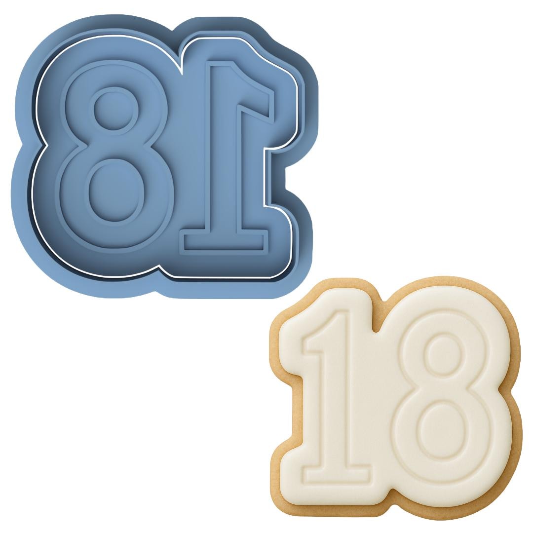 2-DIGIT Number 18 Cookie Cutter & Stamp - Etsy