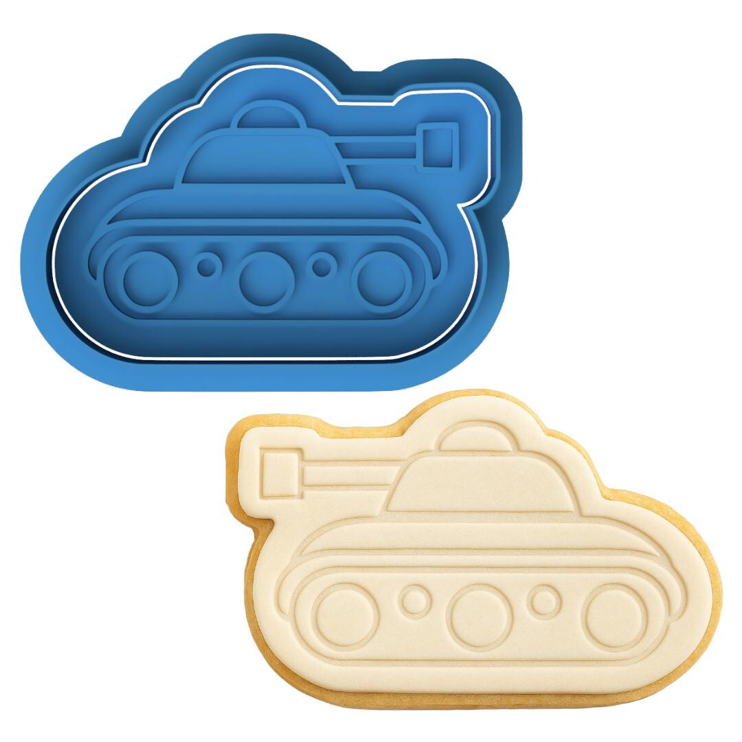 Tank Cookie Cutter and Embosser Stamp | Army Vehicle Theme - Etsy