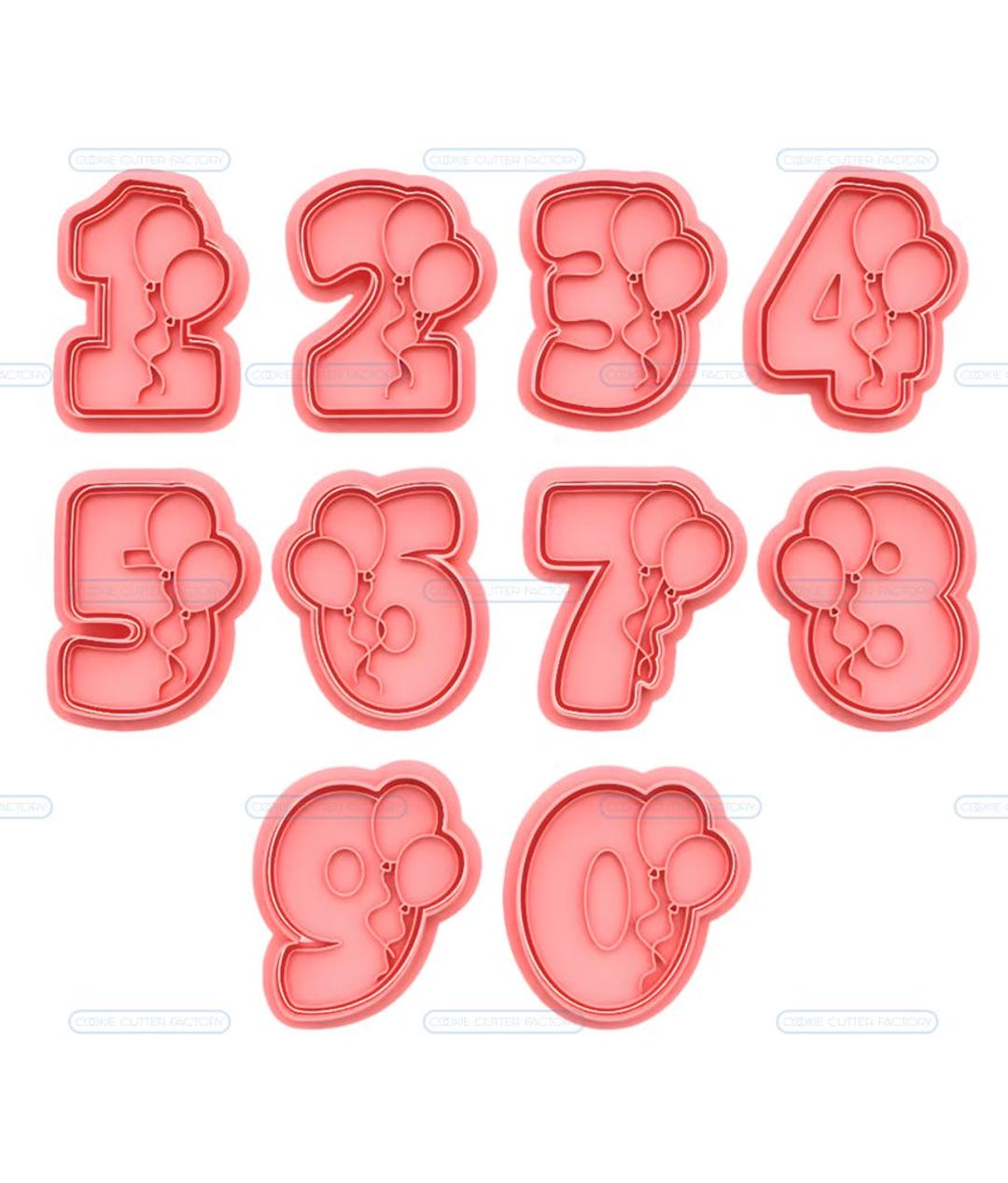 Number Cookie Cutters With Balloon Design NSB020 - Etsy