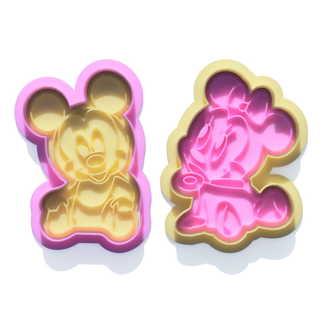 Baby Mickey and Baby Minnie Mouse Cookie Cutter and Embosser Stamp Set ...