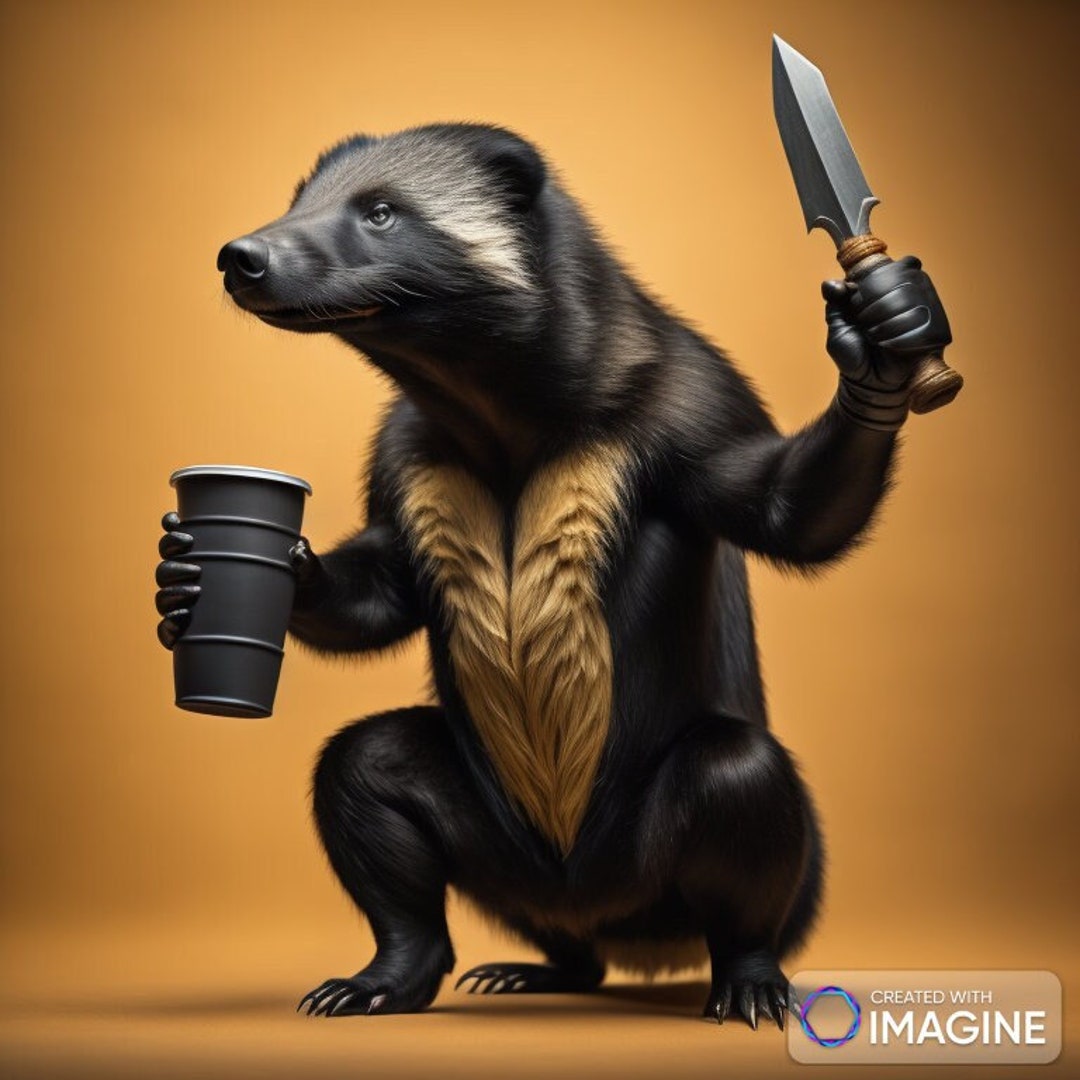 The Drunken Honey Badger Sticker - Etsy