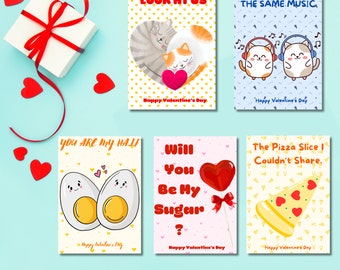 Printable Valentines Day Cards, PDF Format, Canva - Etsy