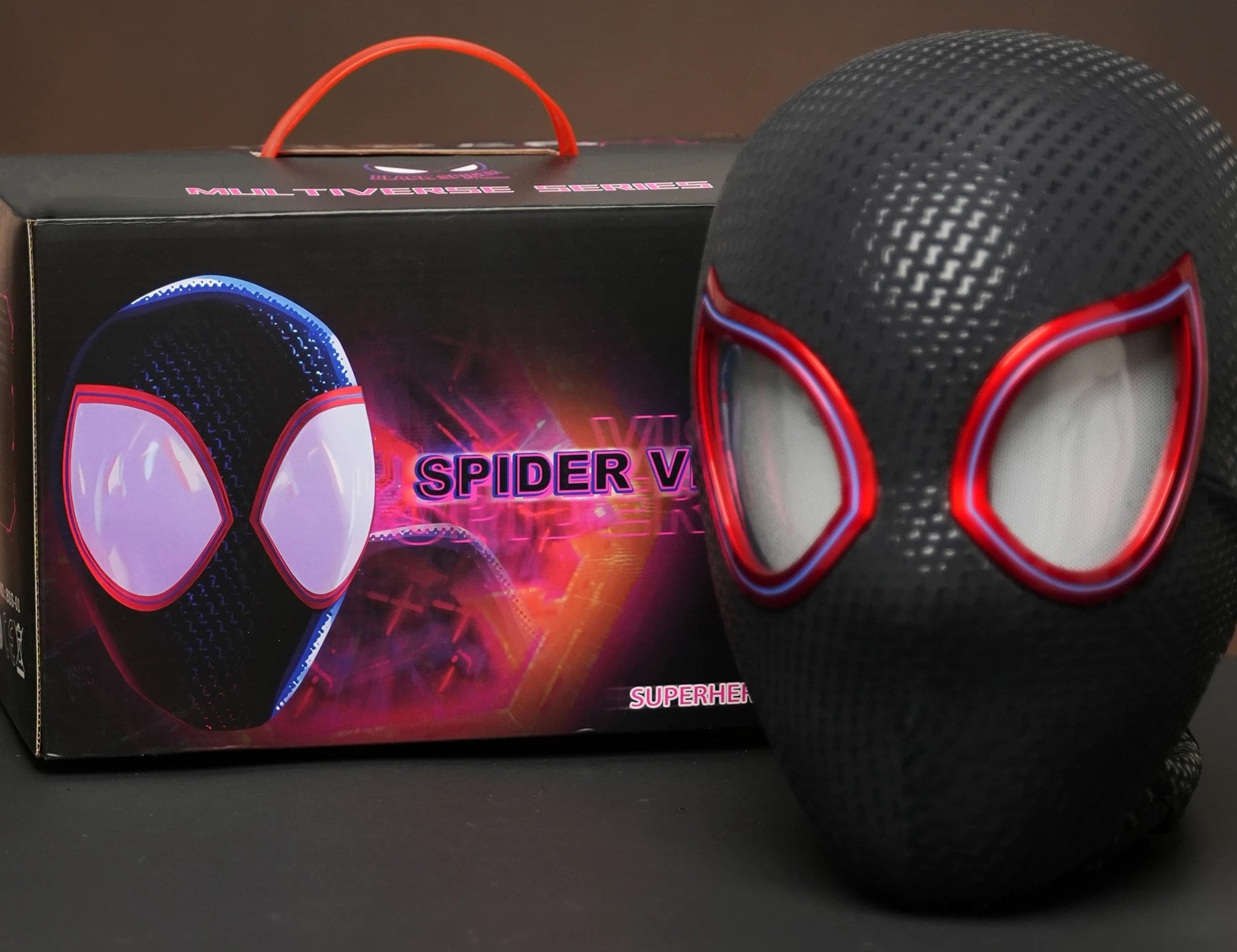 Miles Morales Mask With Blinking Movable Eyes Helmet With Ring Remote Control Cosplay Marvel ...