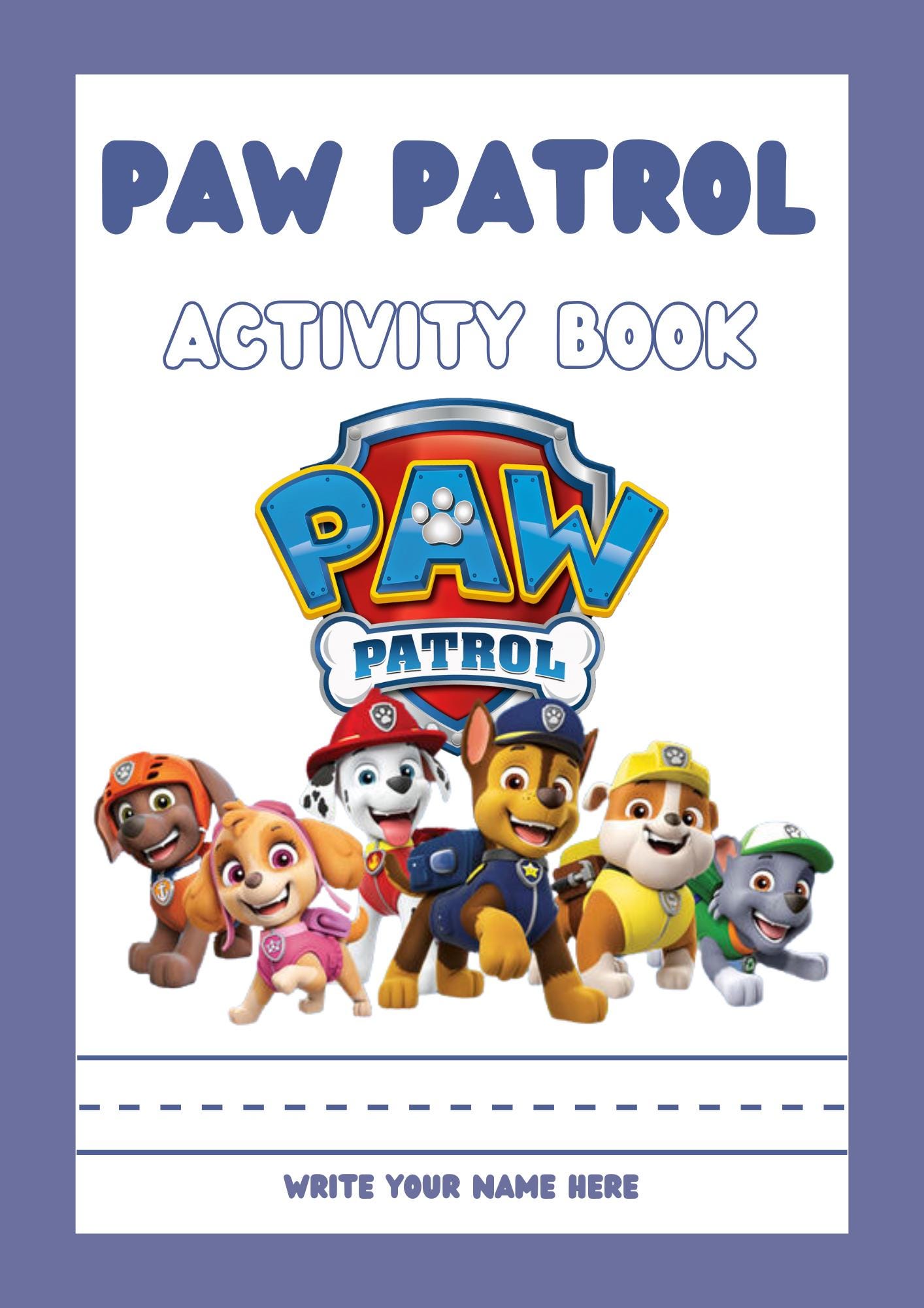 Pup Patrol Activity Book for Your Little Kid's Birthday Celebration ...