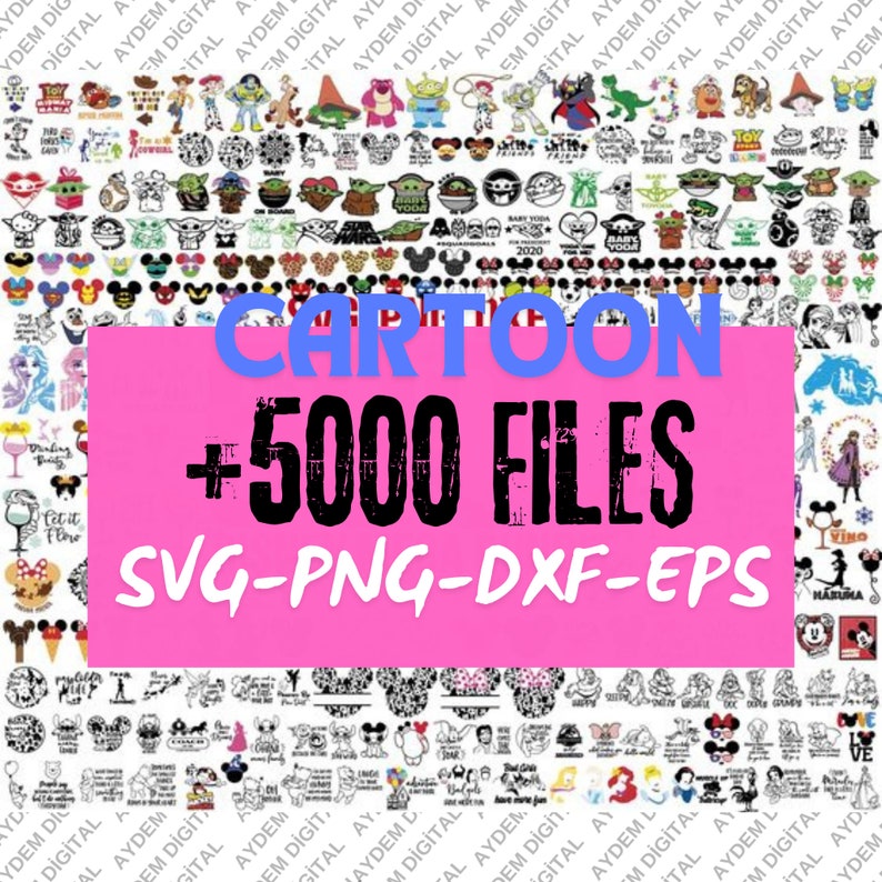 Mega Cartoon Svg Bundle, Cartoon Mega Png, Silhouette, Cricut, Cartoon ...