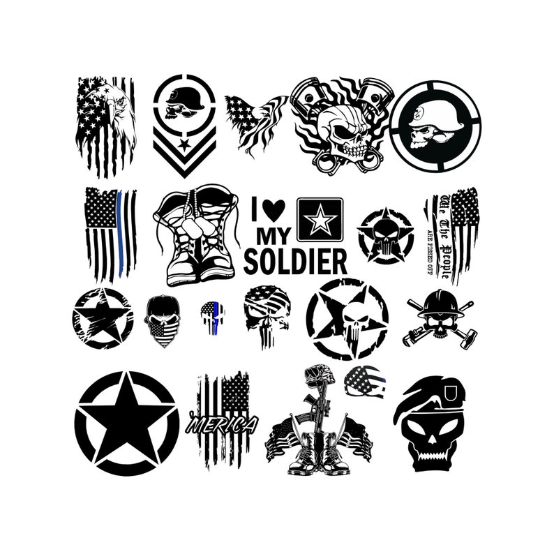 Army SVG Bundle, Military Svg Bundle, Soldier Svg, US Army Svg, Soldier ...