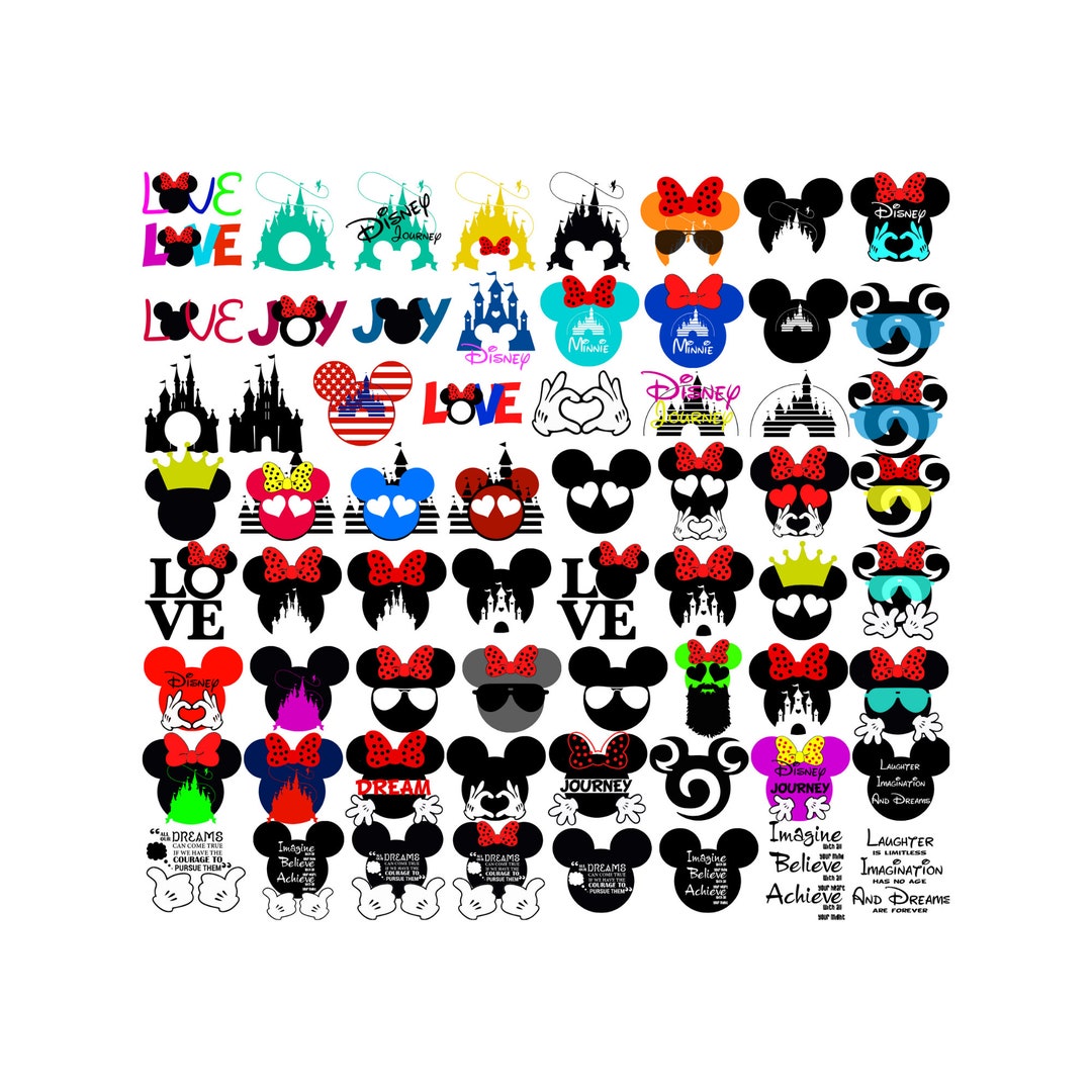 Mickey and Minnie Inspired SVG Bundle, Disneyland Shirt SVG, Disneyland ...