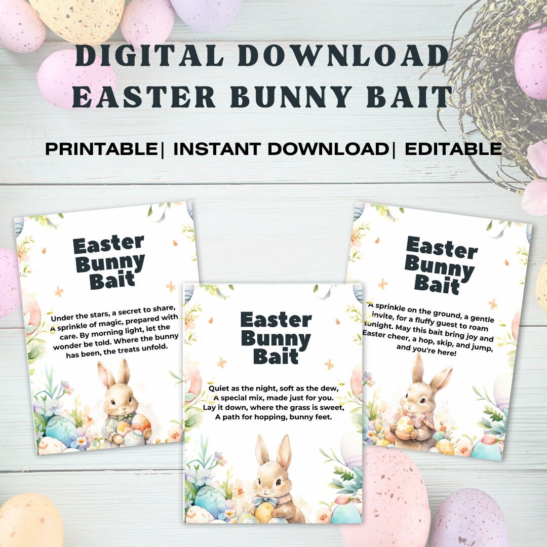 Editable Easter Bunny Bait Card, Easter Gift Tags, Easter Bunny Bait ...