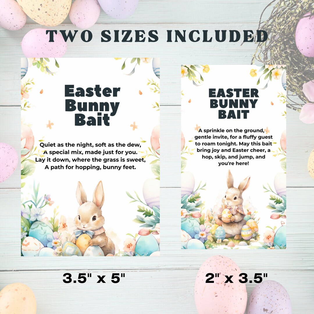 Editable Easter Bunny Bait Card, Easter Gift Tags, Easter Bunny Bait ...