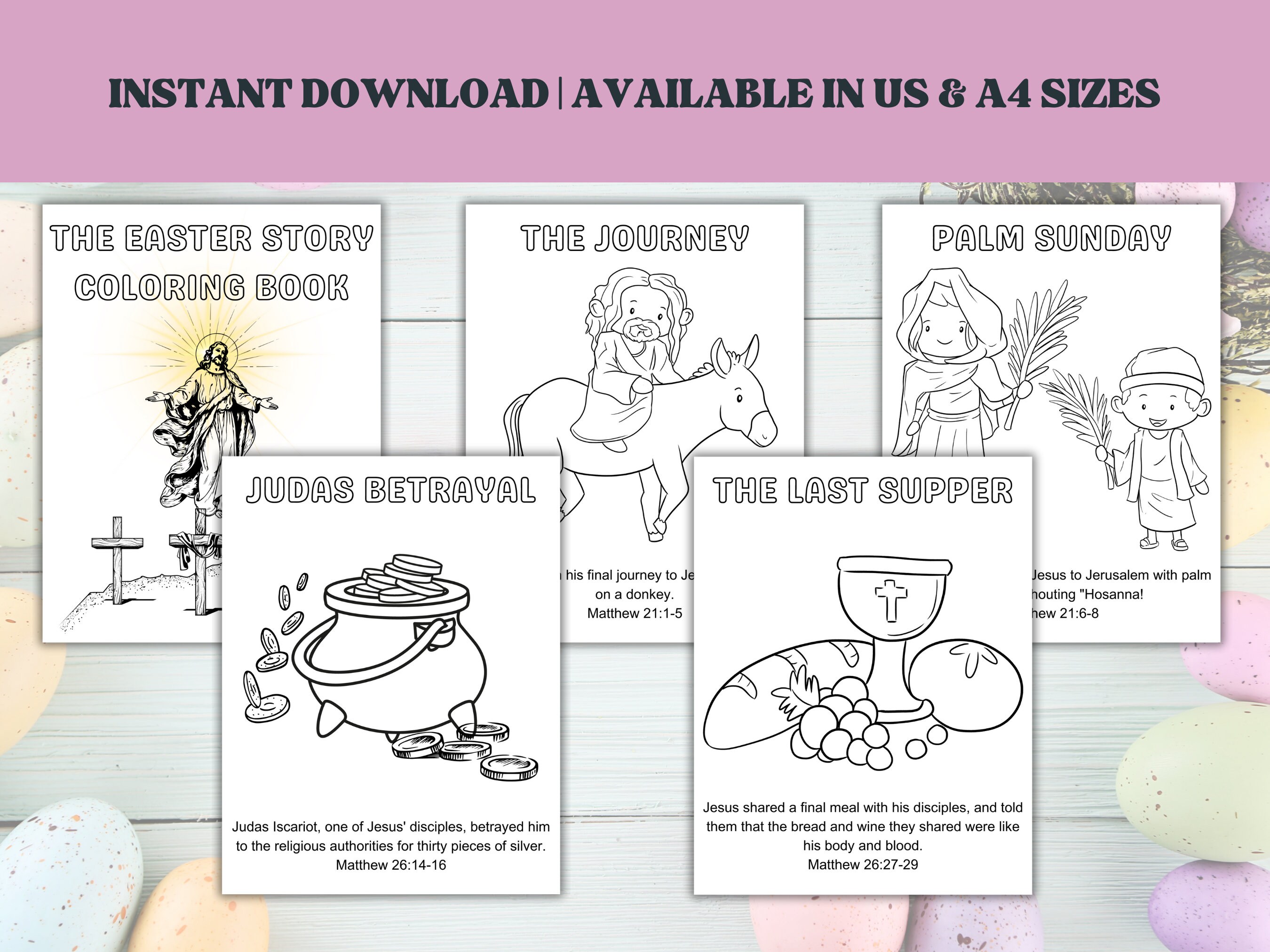 Easter Story Coloring Pages, Bible Easter Story, Printable Easter Story ...