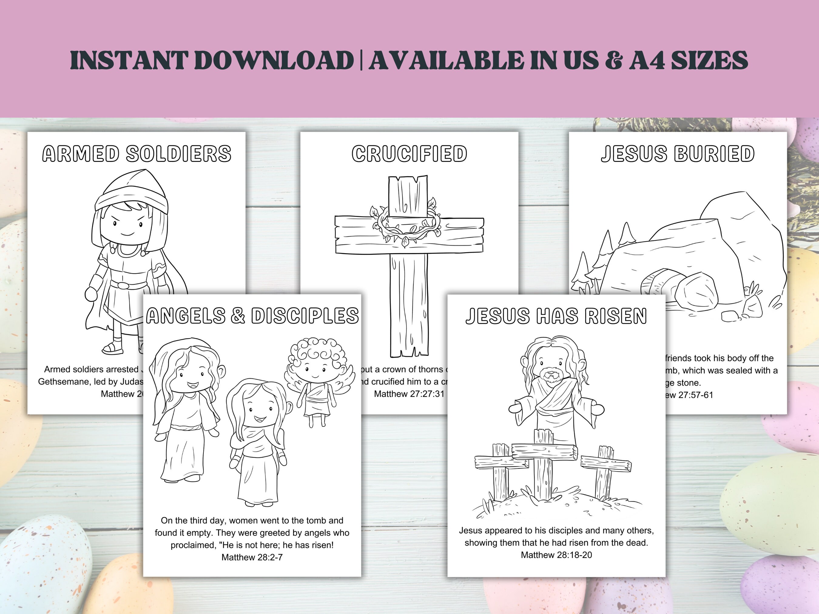 Easter Story Coloring Pages, Bible Easter Story, Printable Easter Story ...