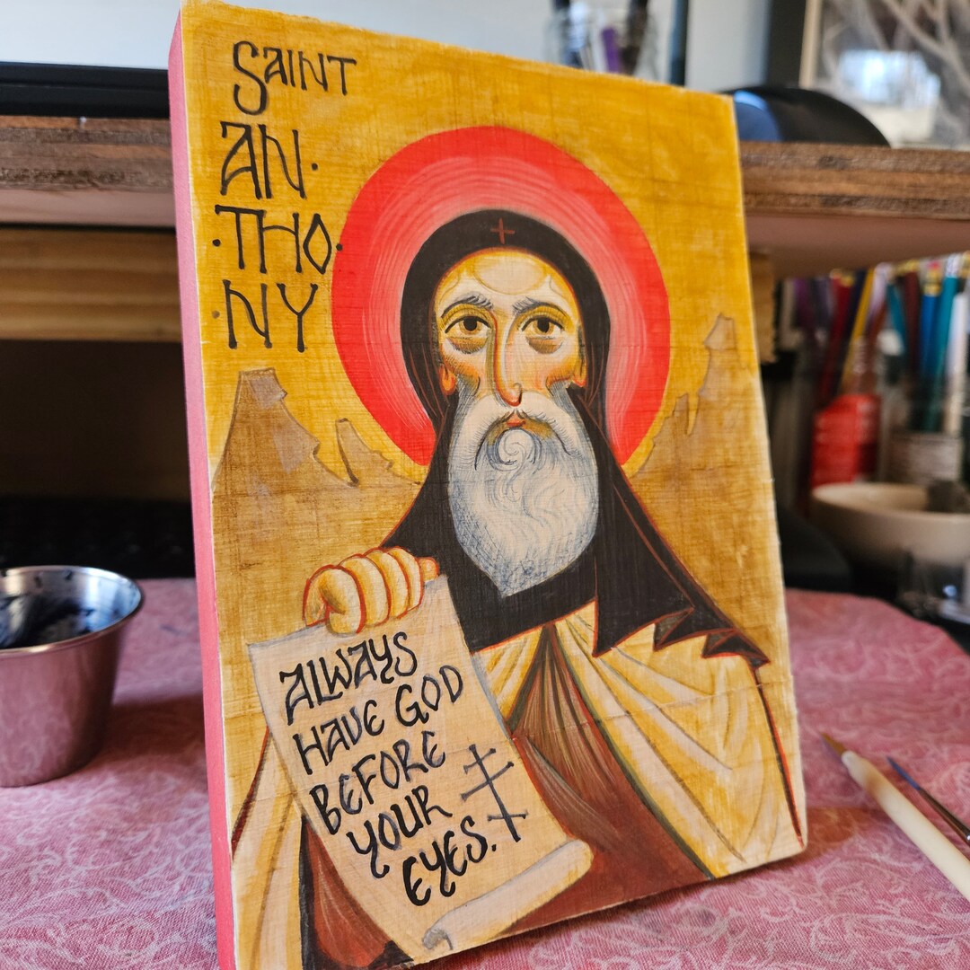 Saint Anthony the Great Icon - Etsy