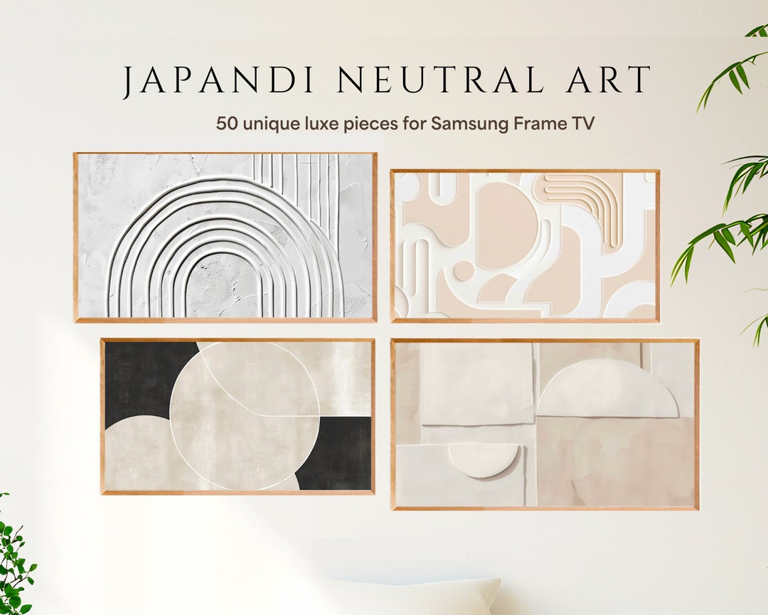 Set of 50 Digital Art Frame TV: Neutral Textured Japandi, Japanese X ...