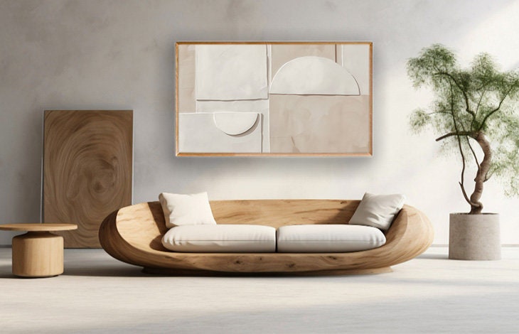 Set of 50 Digital Art Frame TV: Neutral Textured Japandi, Japanese X ...