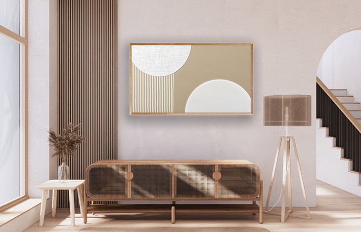 Set of 50 Digital Art Frame TV: Neutral Textured Japandi, Japanese X ...