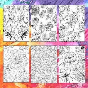 Flower Coloring Sheets Printable Pack - Set of 15 Unique Designs for ...