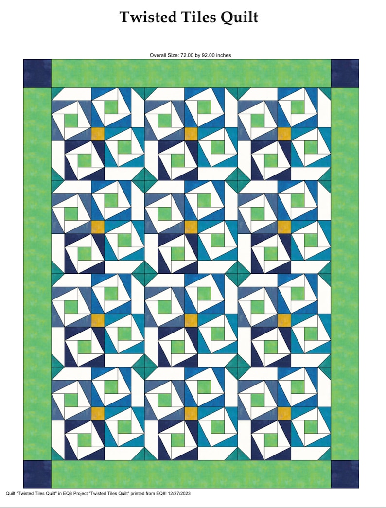 Twisted Tiles Quilt Pattern - Etsy